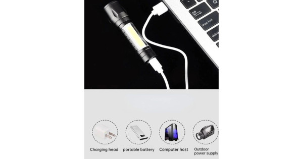 Фонарик аккумуляторный влагозащитный с зумом • Интернет магазин Дак Одесса